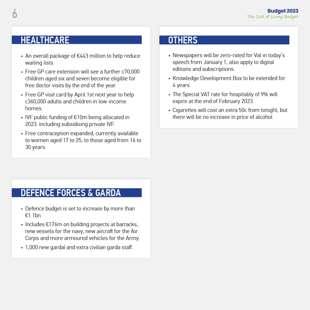 Budget 2023 Detailed Analysis - Gilroy Gannon Chartered Accountants